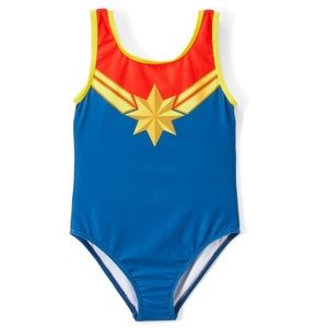Marvel | Swim | Captain Marvel One Piece Swimsuit Girls Size 4 | Poshmark